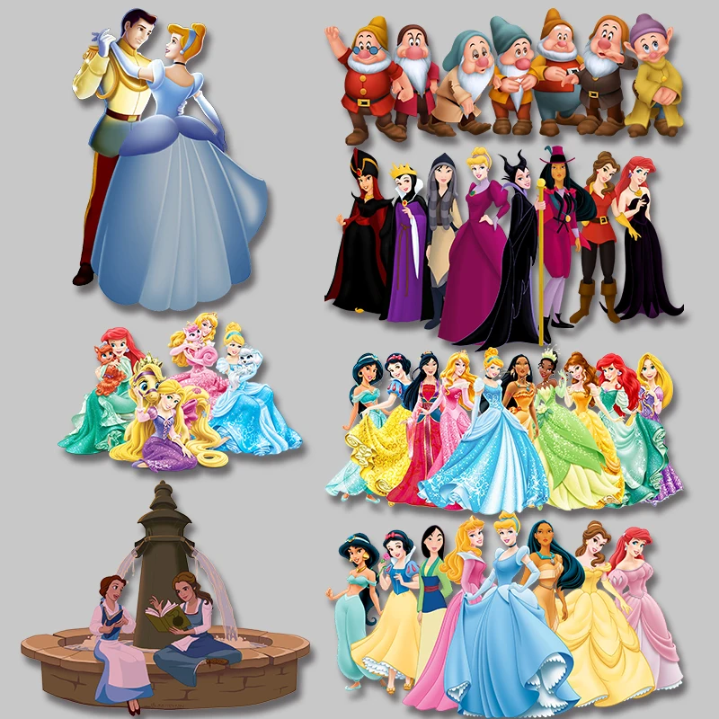 Disney-Brand-Disney-princess-group-photo-cloth-patches-Heat-Transfer ...