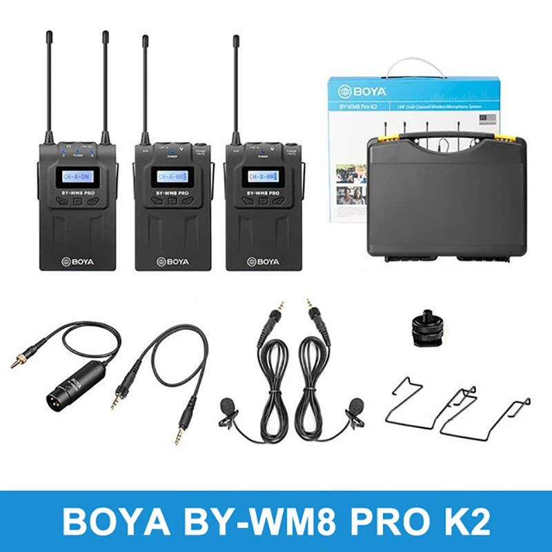 Boya By Wm8 Pro K7 K6 K5 K4 K3 K1 K2 Uhf Dual Wireless Microphone System Interview Mic For ...