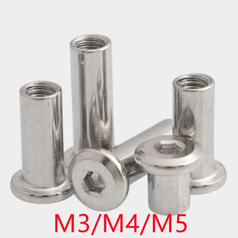 5/10pcs M3 M4 M5 304 Stainless Steel Large Flat Hex Hexagon Socket Head ...