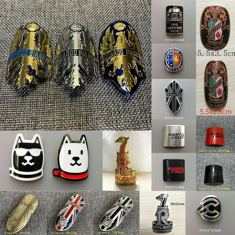 Road Bike BMX Bicycle Metal Alloy Head Badge Decals Frame Stickers ...