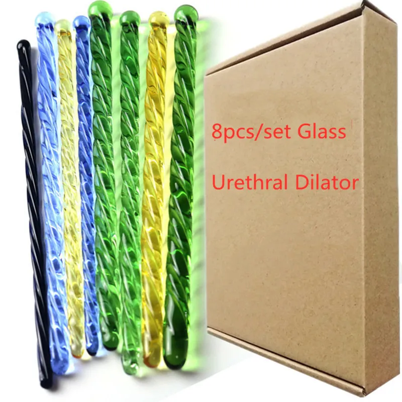 8Pcs/Set Glass Urethral Dilator Sex Toys For Men Masturbation Insertion ...
