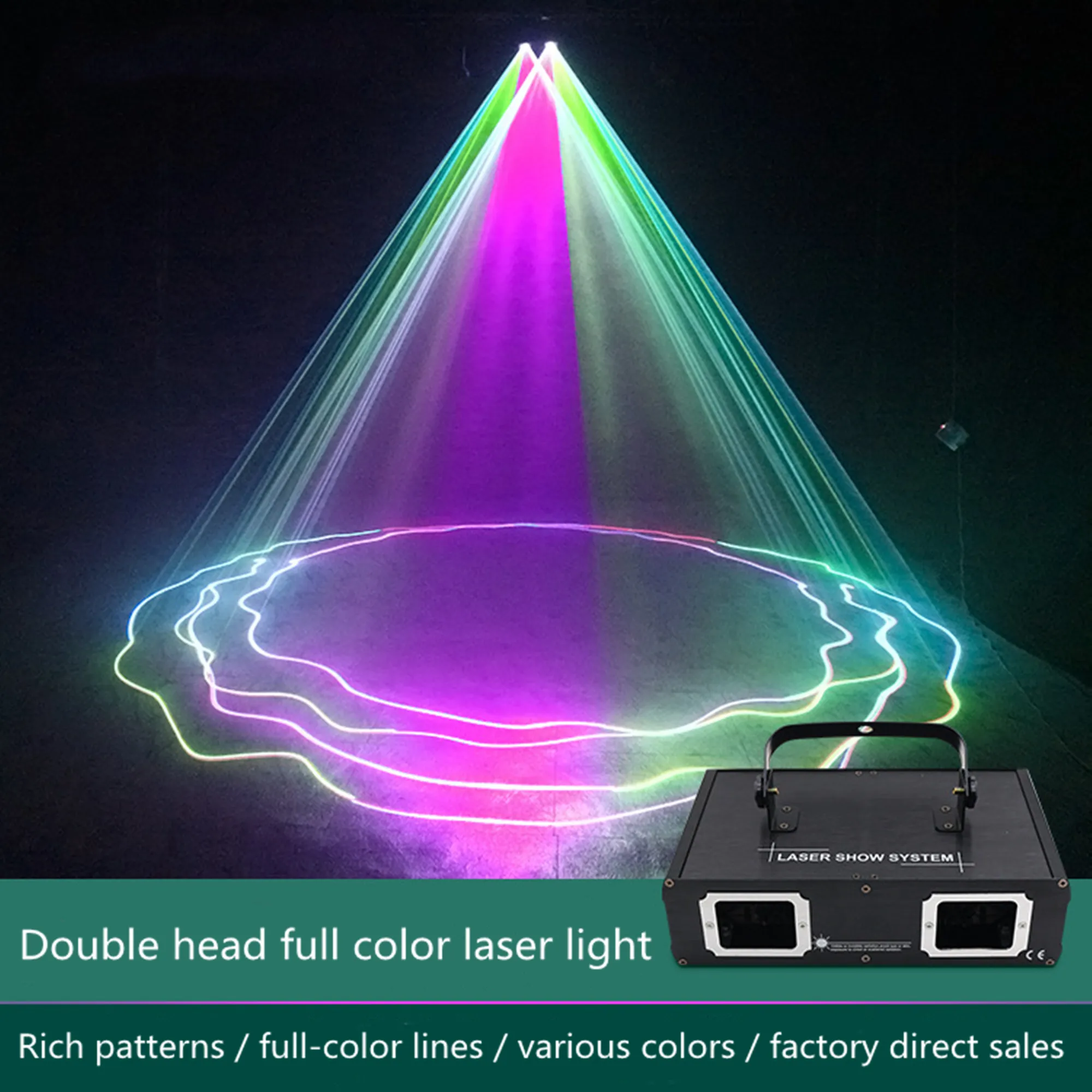 양안 레이저 프로젝션 디스코 레이저 조명 Rgb 풀 컬러 빔 조명 Dj 효과 프로젝터 스캐너 레이저 무대 조명무대 조명 영향