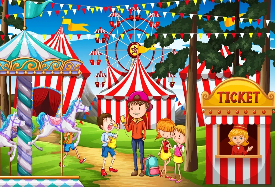 Cartoon Circus Scene