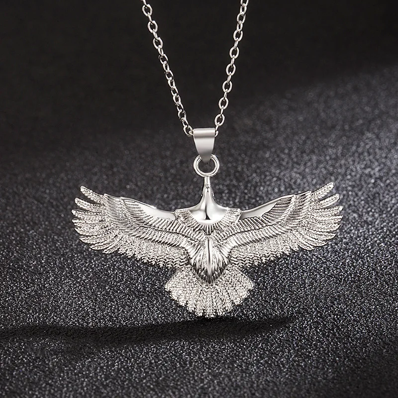 Trendy Silver 925 Chain Necklace For Men Jewelry Popular Animal Eagle ...