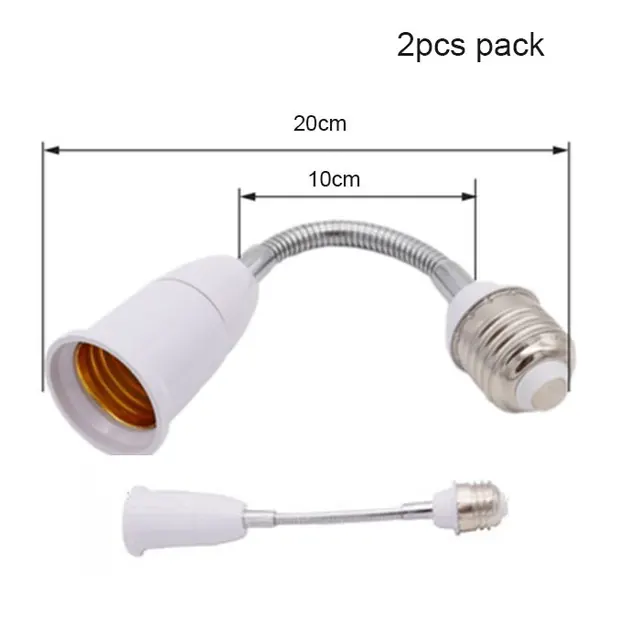 2pcs/pack L30/40/50/60cm long E27 to E27 Base Gooseneck Extension ...