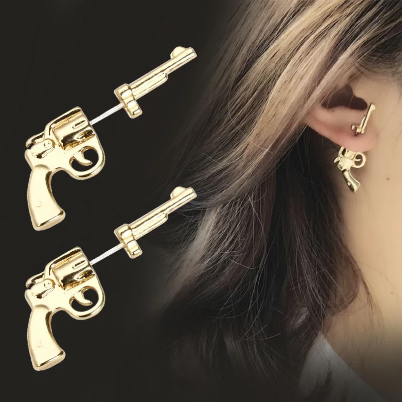 Punk-Cool-Gun-Pistol-Ear-Stud-Earrings-Hypoallergenic-Gothic-Hip-Pop ...