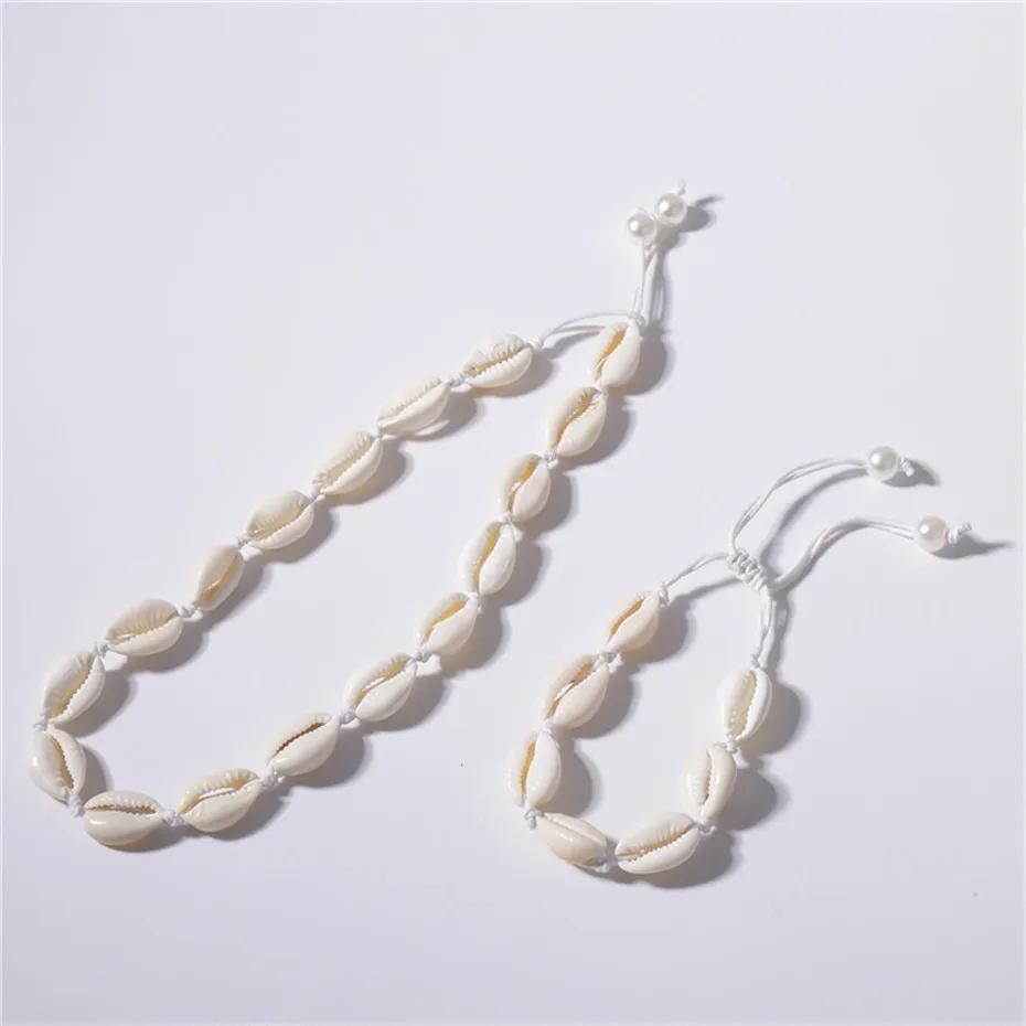 Bohemian Beach Necklace Gold Color Bead Shell Chain | Muduh Collection