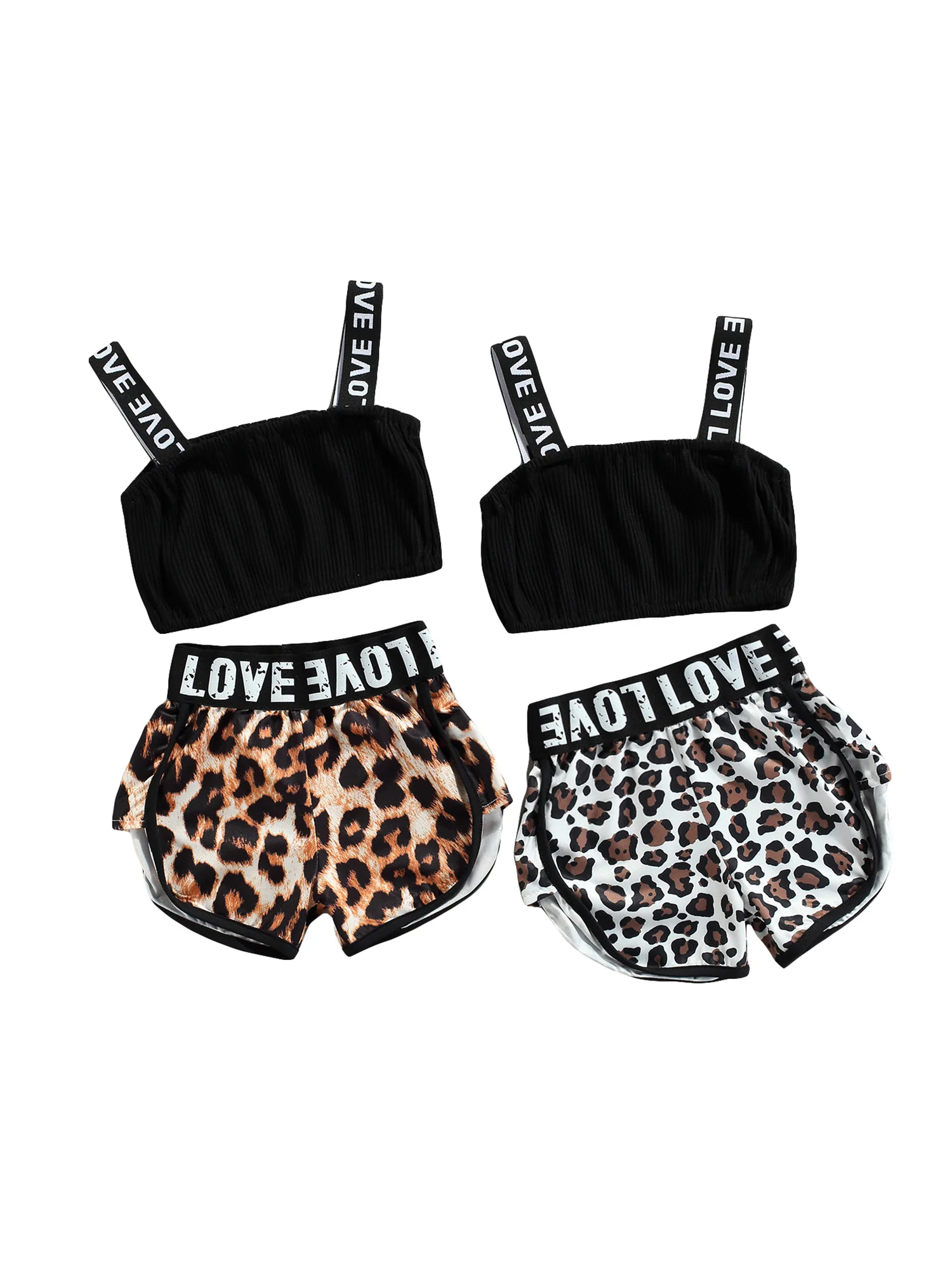 Girls-Casual-Two-piece-Clothes-Set-Boat-Neck-Sleeveless-Tops-and ...