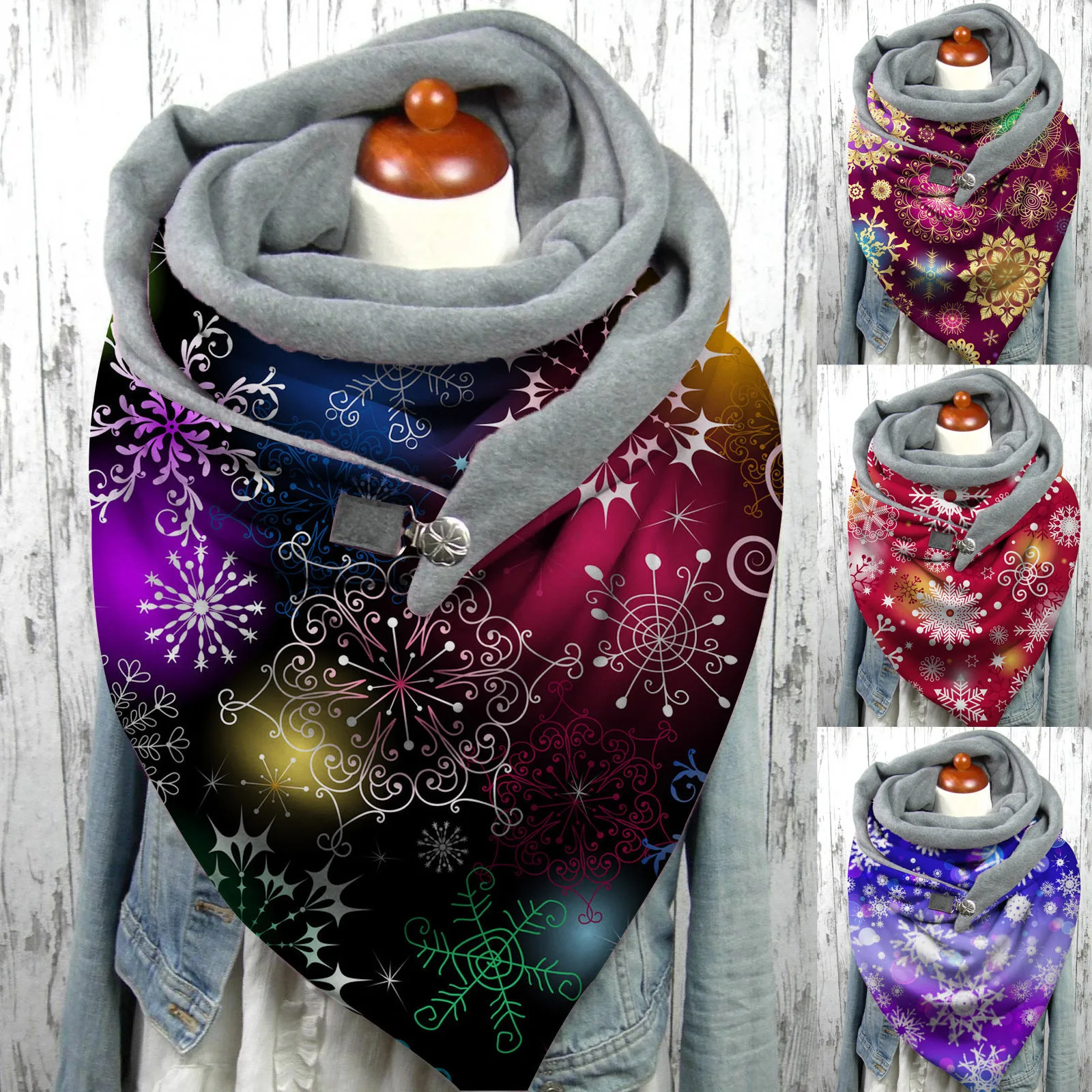 Christmas Scarf Women's Fashion Autumn Winter Christmas Printed Longer ...