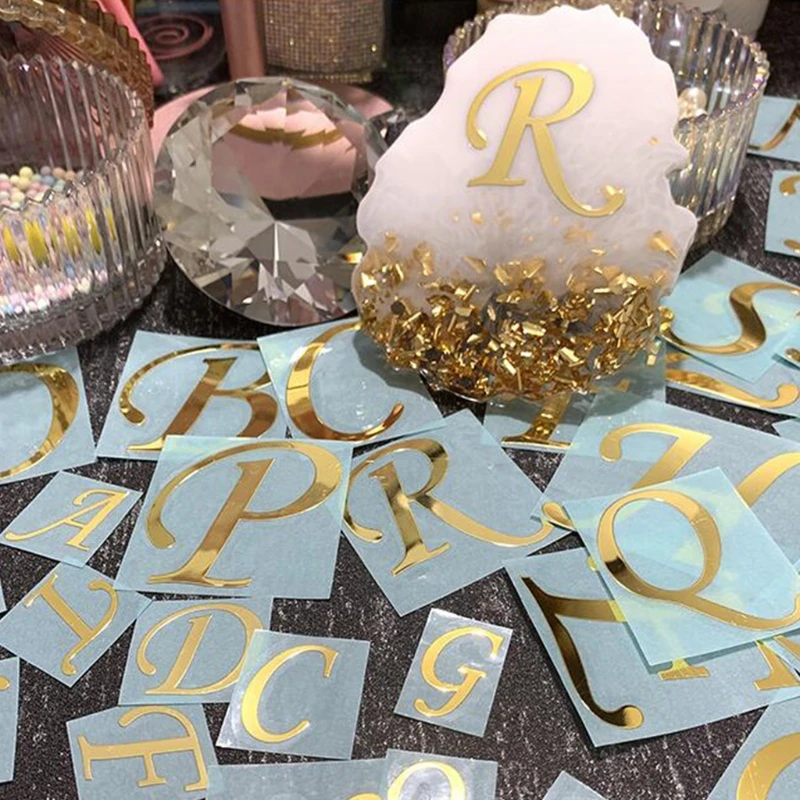 26 Letters Metal Stickers DIY Crystal UV Epoxy Resin Mold Filler ...