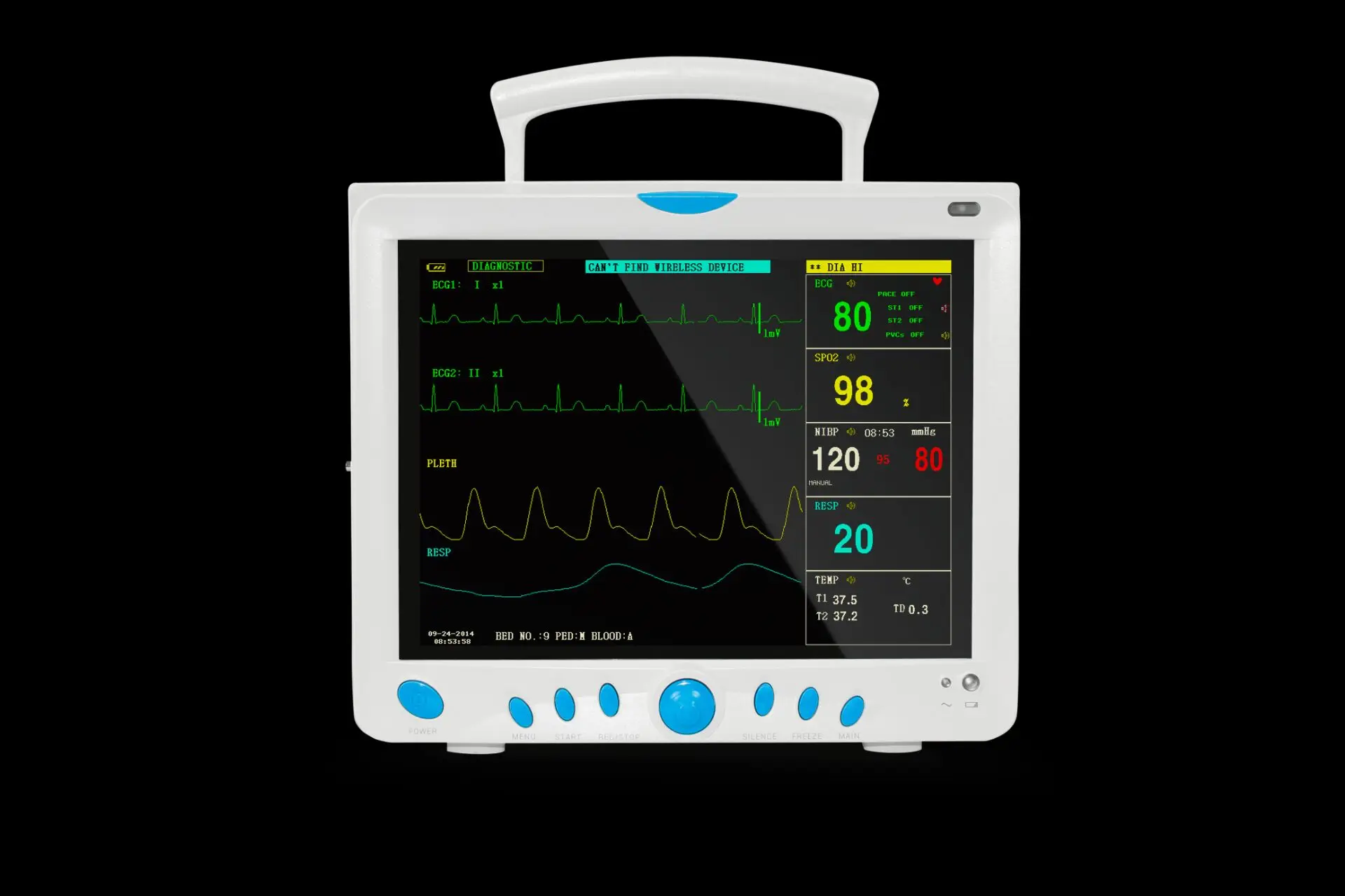 CMS9000 ICU Patient Monitor 7 Parameters Vital Signs Monitor ETCO2 ...