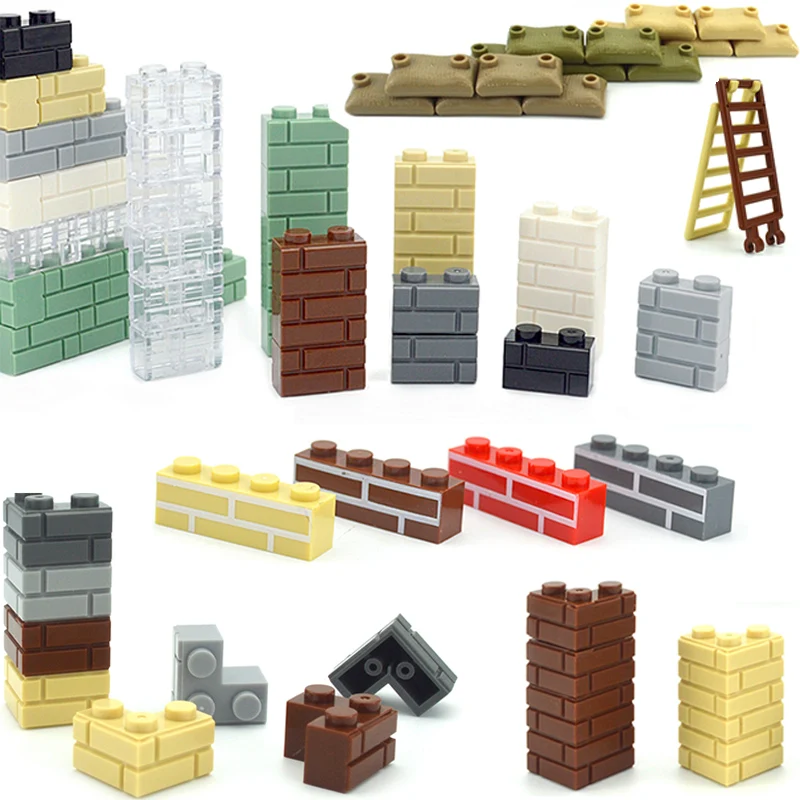 DIY Building Blocks Wall Figures Thicks Bricks 1+2 1x2 1x3 1x4 L Dots ...