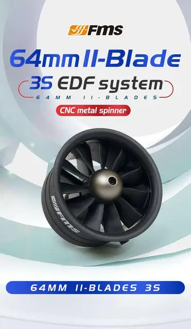 FMS 90mm Ducted Fan Jet EDF Metal 12 Blade With 4075 KV1500, 53% OFF