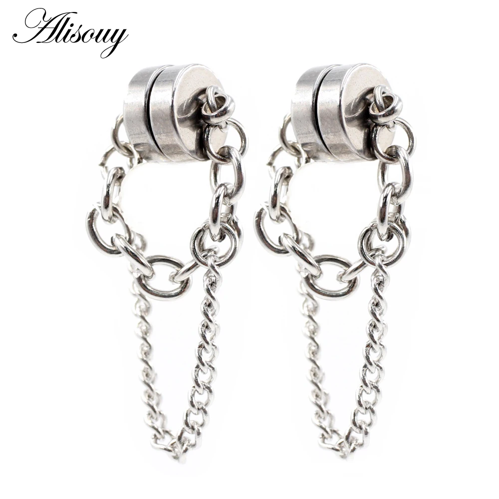 Alisouy 2pcs Punk Strong Magnet Magnetic Chain Pendant Stainless Steel ...