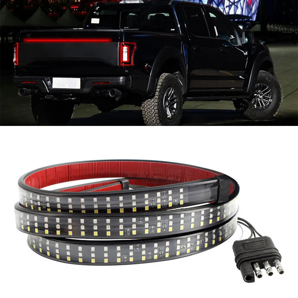 60" Triple Row Truck Tailgate Light Bar Led Strip Reverse Brake Turn ...