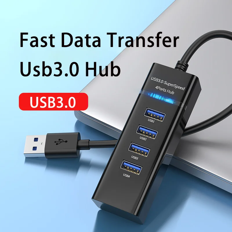Usb3.0 Hub 4-port High-speed Usb Splitter For Hard Drives Usb Flash ...