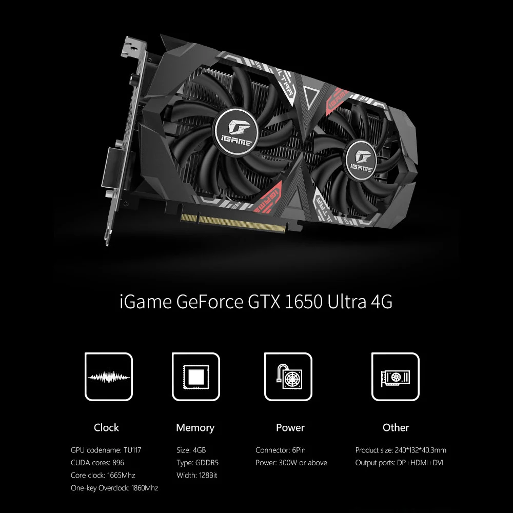 Купить Новая красочная графическая карта iGame GeForce GTX 1650 Ultra ...