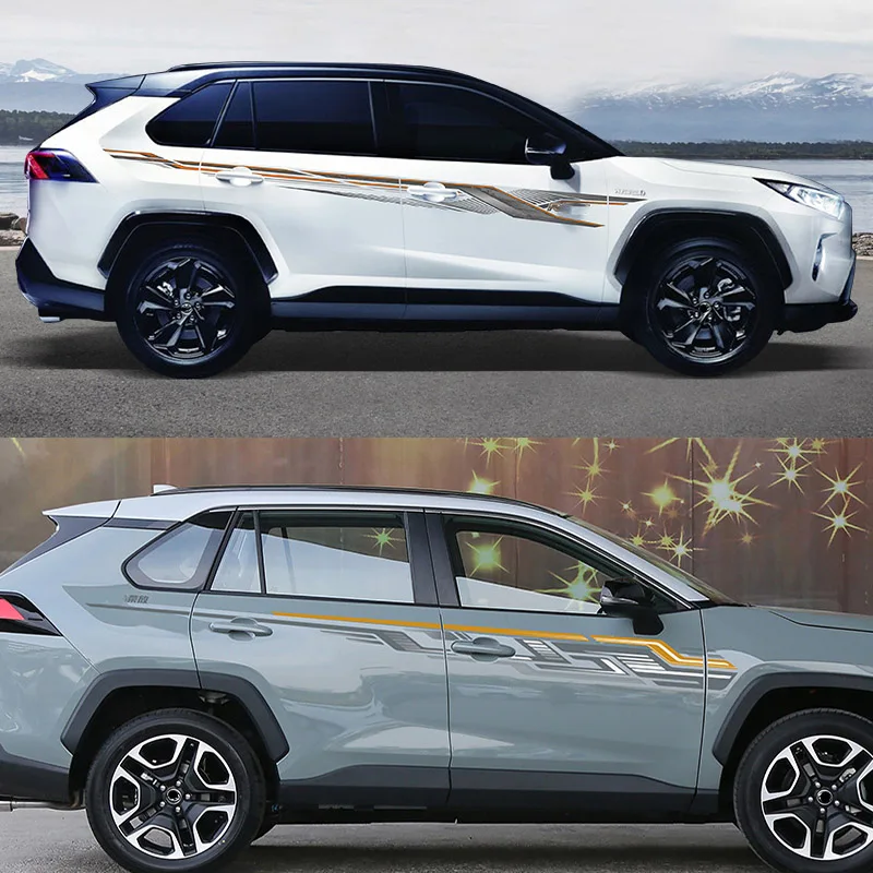Adesivo de vinil lateral para saia automotiva, tanto para toyota rav4 ...