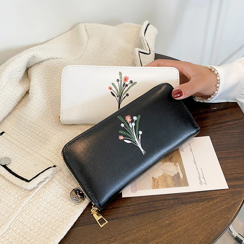 Women-Wallet-and-Purses-Floral-Print-Leather-Female-Coin-Card-Holder ...