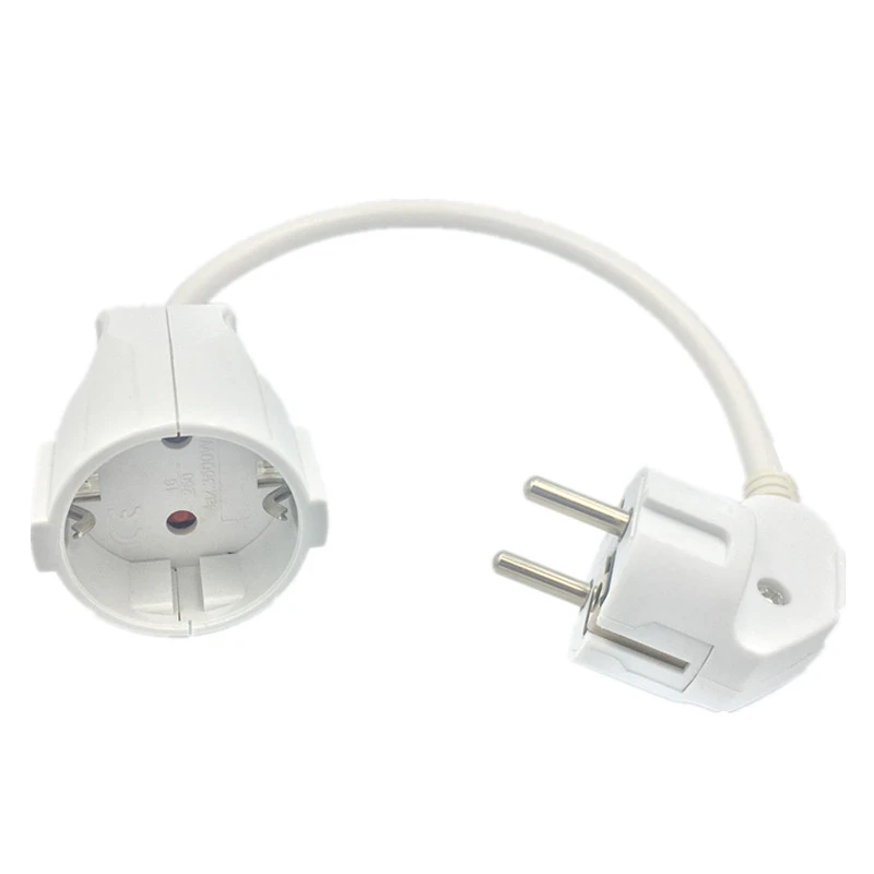 White 0.5M EU German plug socket extension power cable IEC320 16A 250V ...