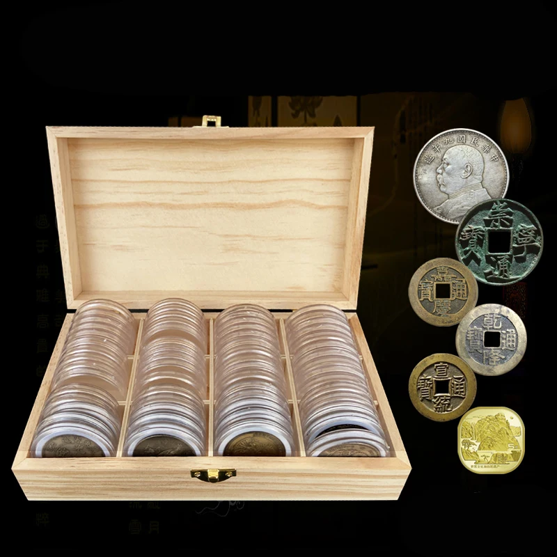 60Pcs-Wood-Style-Original-Coins-Display-Box-Case-for-Slab-Certified ...