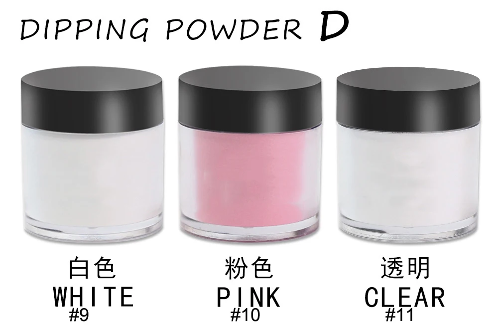 10ml 클리어 핑크 화이트 네일 아크릴 파우더 3in 1 조각디핑 폴리머 빌더 파우더 전문 손톱 확장 아트 더스트 2022