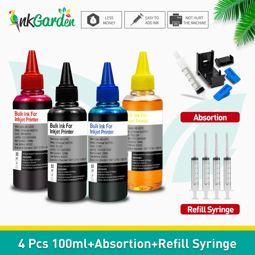 InkGarden – encre à colorant universelle CISS, pour imprimante à jet d ...