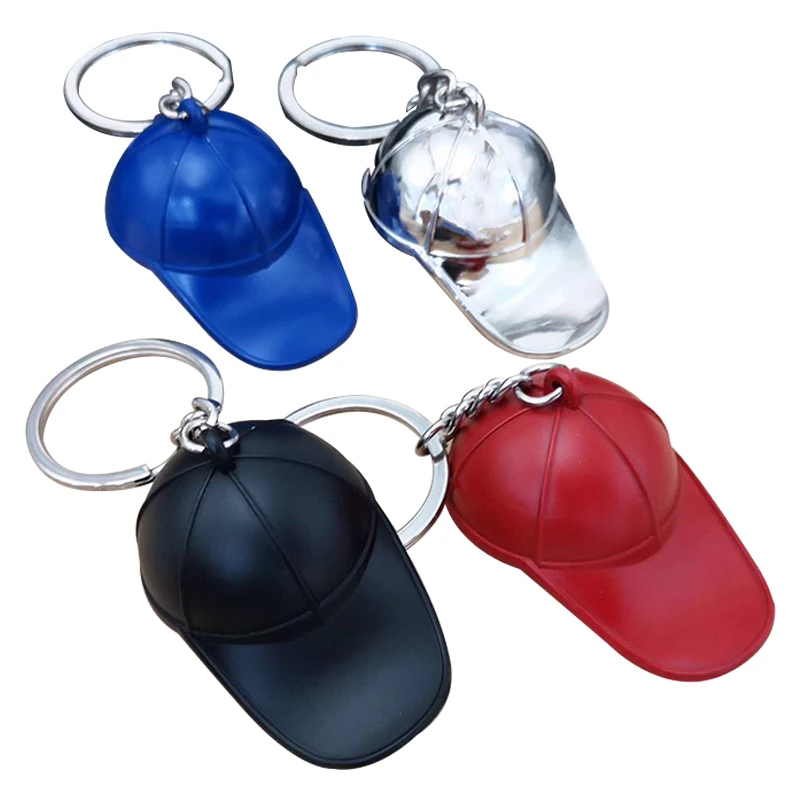FREE SHIPPING BY DHL 100pcs/lot Novelty Hat Keychains Colorful Baseball ...