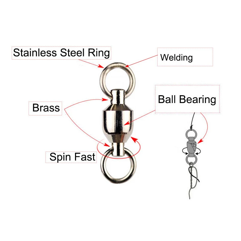 Ball Bearing Swivels Fishing Tackle Barrel Swivels High Strength