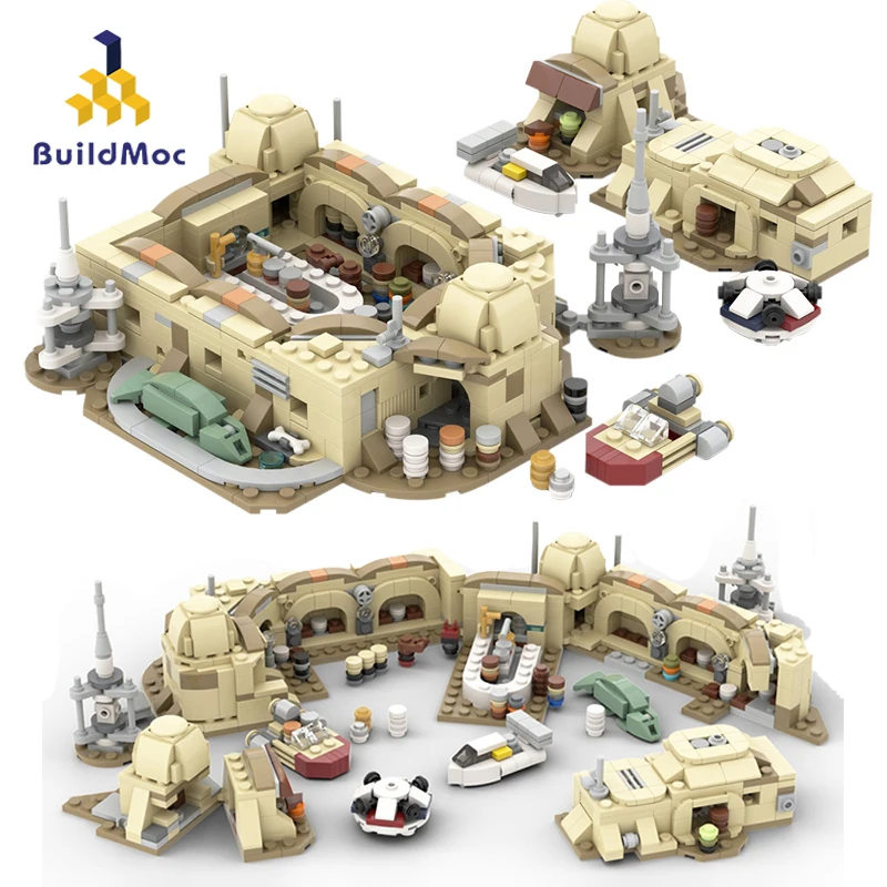 BuildMoc Space Wars Movie City House Desert village Micro Eisley ...