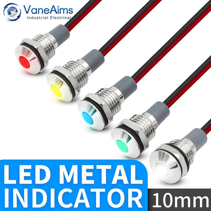 Led Indicator Lights Red 24v Ac | Led Indicator Lamp Red 220v - 10mm ...