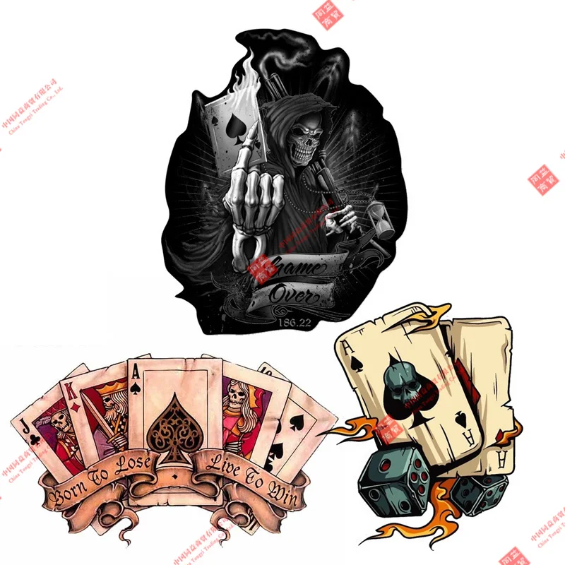 Funny-Car-Sticker-Retro-Poker-Joker-Skeleton-Spades-Ace-Anime-Decal ...