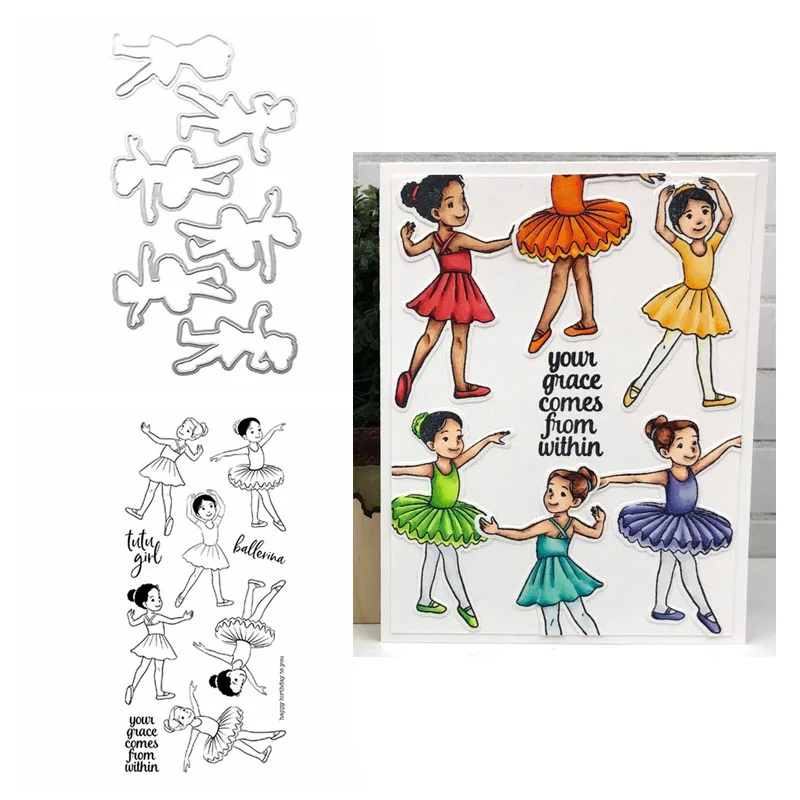 Ballerina-Girls-Friends-Stamps-And-Dies-Set-Clear-Stamp-and-Cutting ...