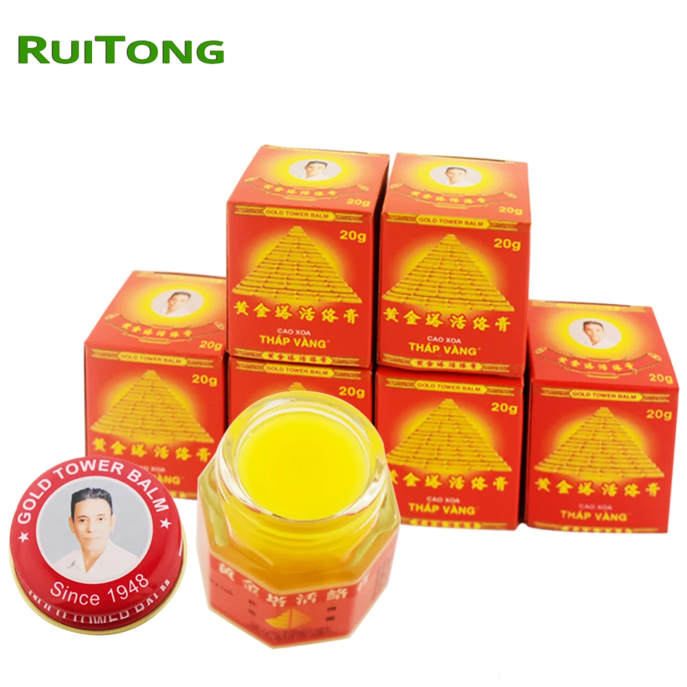 6Pcs Vietnam Gold Tower Balm Active Cream 20g/bottle Relieving Itching ...