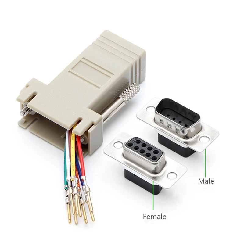 Db9 Female/male Db9 To Rj45 Adapter Connector Rs232 Modular Cab-9as ...