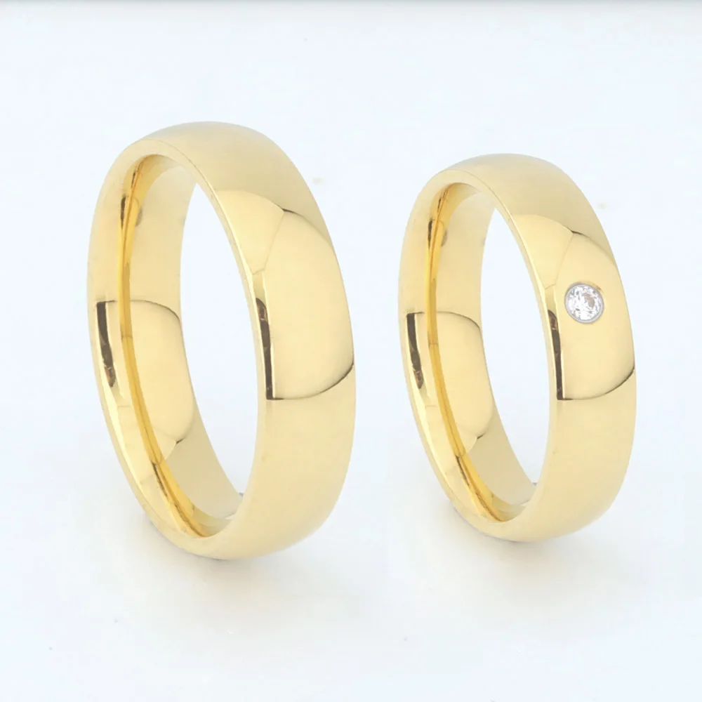 Wedding-Rings-14k-Gold-Lovers-Alliance-Real-Solid-AU585-Couple-Ring-for ...