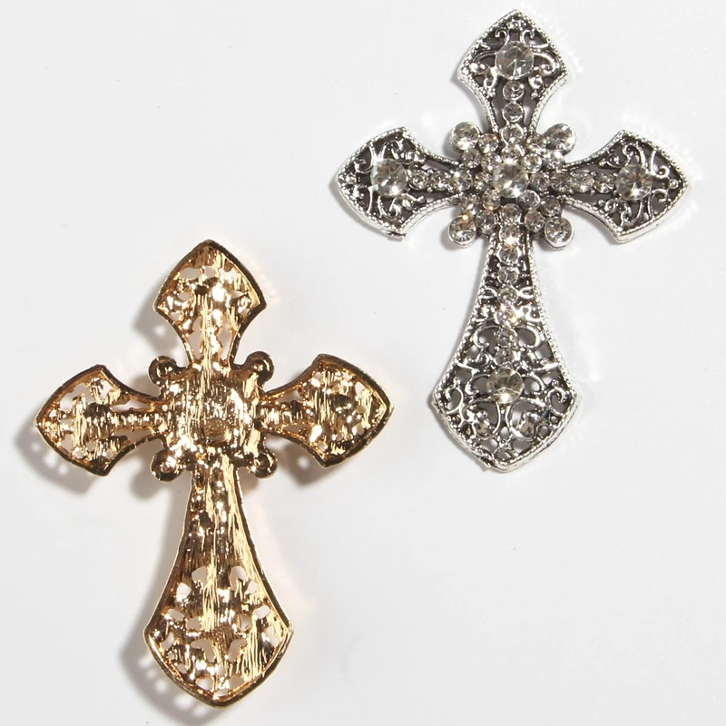 Rhinestone Embellishment Cross | Crystal Cross Embellishment - 50pcs 5. ...