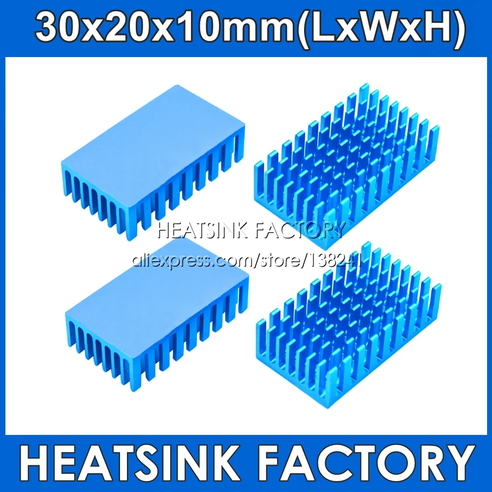 High Quality 2pcs Blue 30*20*10mm Aluminum Heatsink Heat Sink Radiator ...
