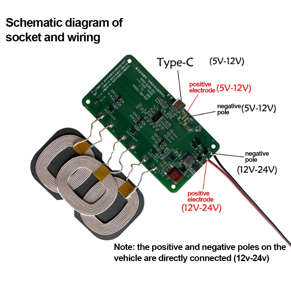 12V 5V 2A Qi Wireless Fast Charger Charging Transmitter Module Circuit ...