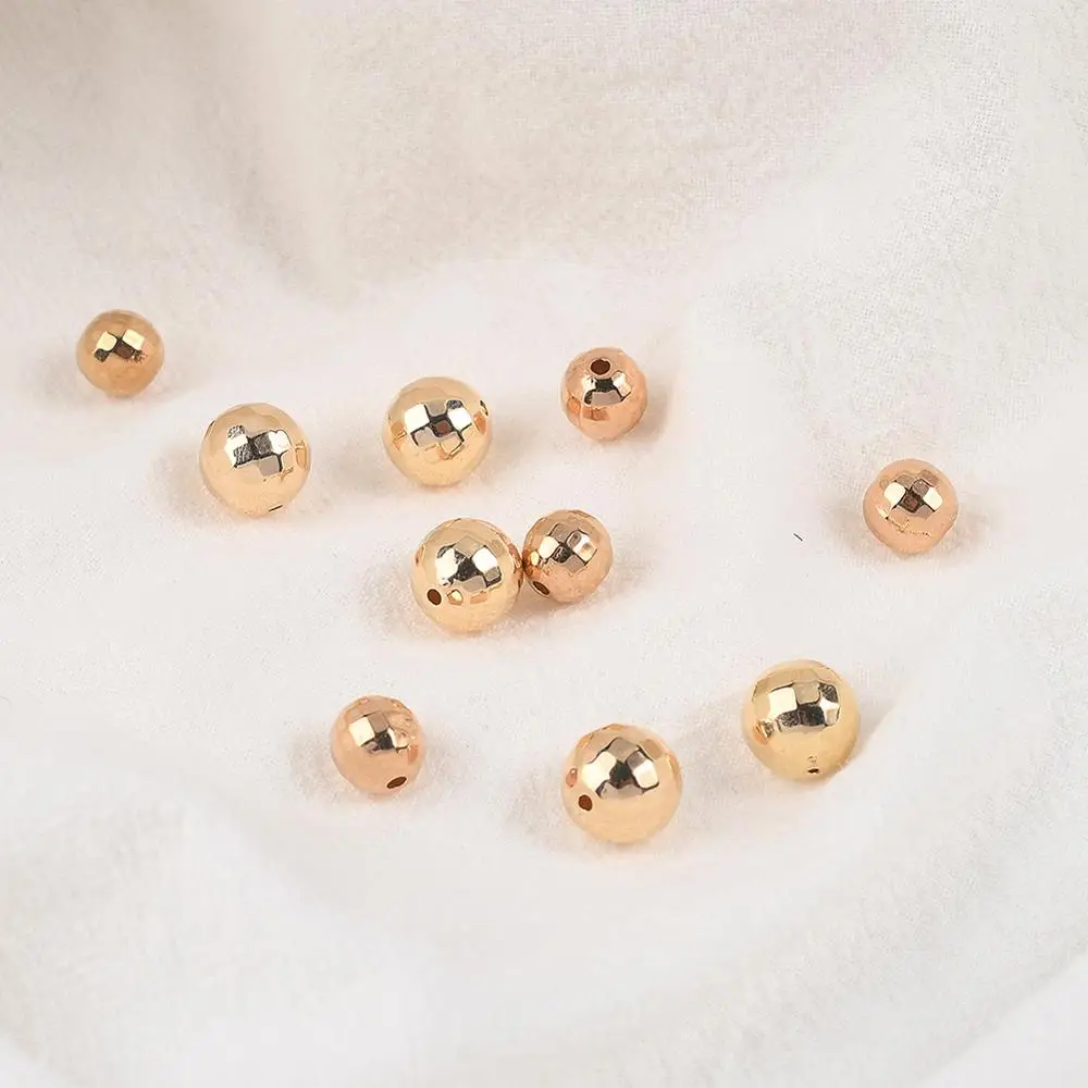 50 100pcs 8/10mm Plating CCB Bead Section Ball Seed Spacer Loose Beads ...