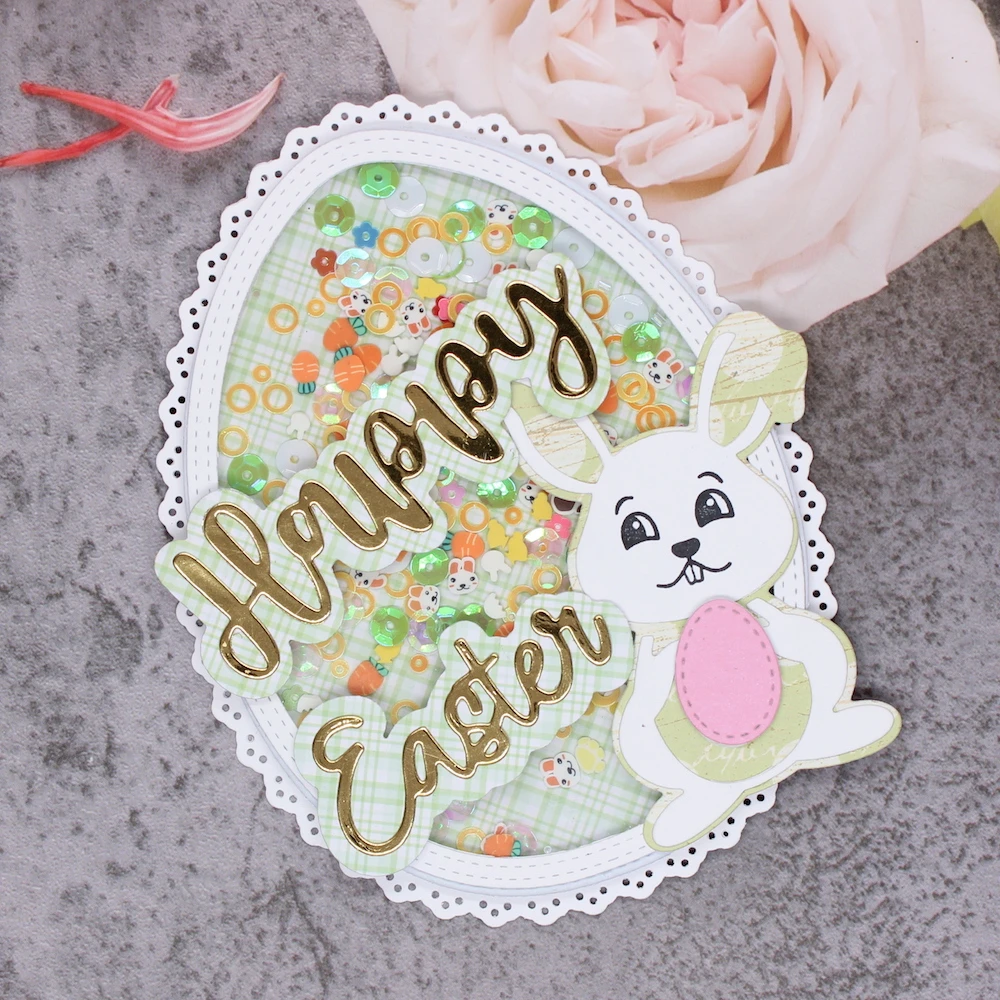 Kscraft Large Easter Egg Shaker Metal Cutting Dies Stencils For Diy ...