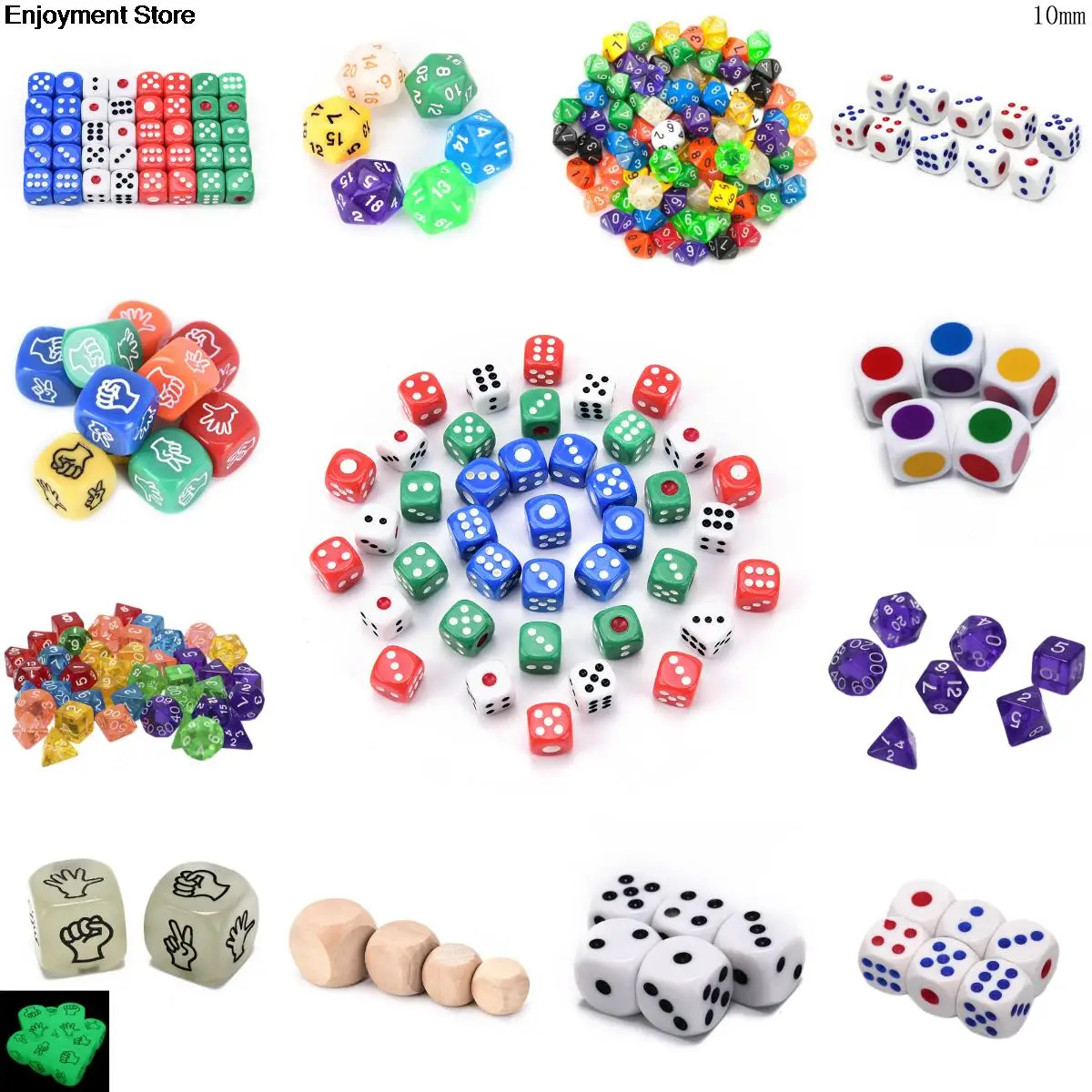 1/2/4/5/6/7/10Pcs Digital Dice Game Polyhedral Multi Sided Acrylic Dice ...