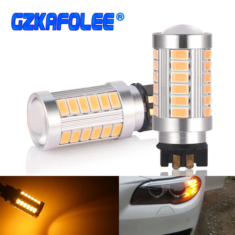 Bombilla LED PW24W para coche, luz de señal de giro o diurna, amarilla ...