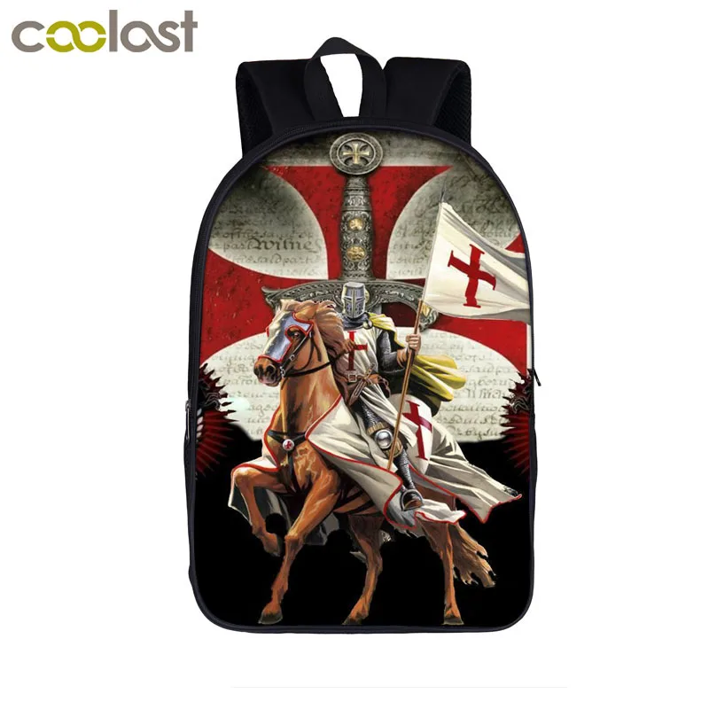 Crusader-Knights-Templar-Backpack-Men-Casual-Travel-Bags-Teenager-Boys ...