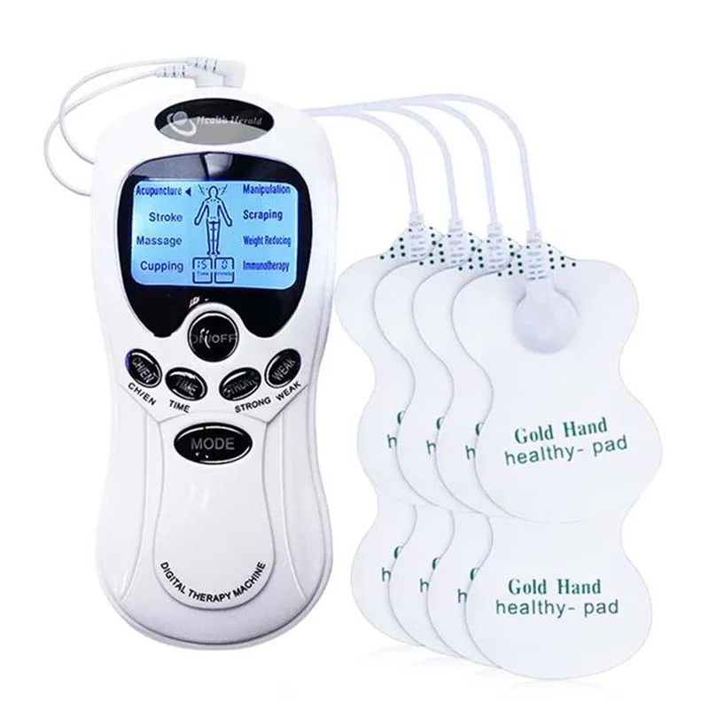 Electric Tens Unit Digital Therapy Machine Electrodes Massage Device ...