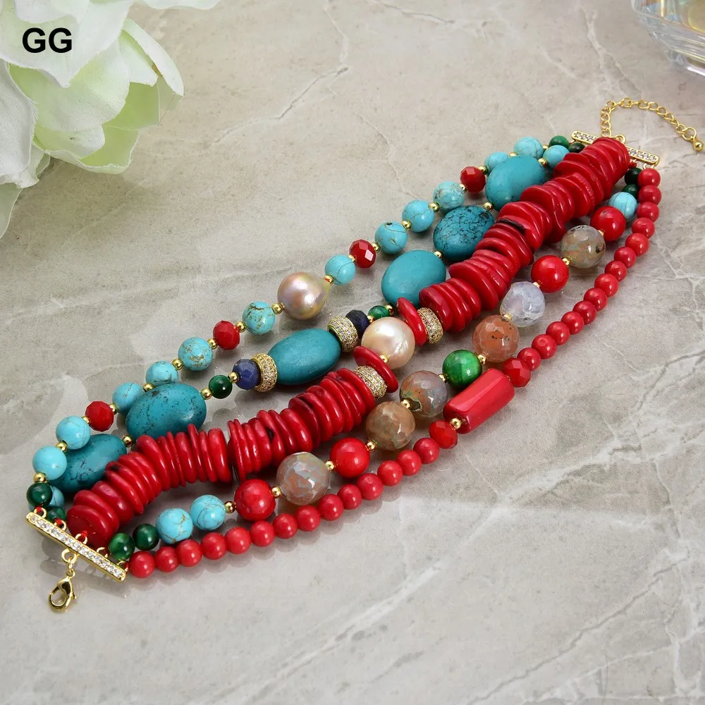 GuaiGuai-Coral-Gems-Pedra-Azul-Turquesa-P-rola-Natural-Lapis-Pulseira ...