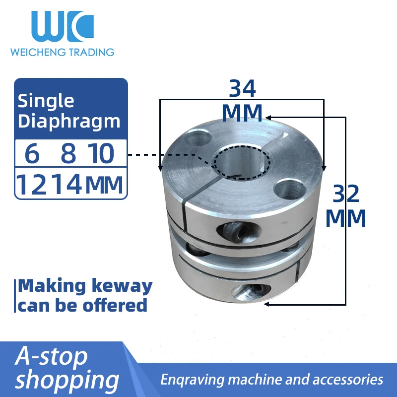 1pc-Single-mode-coupling-34-32-inner-bore-6-8-10-12-14-Diaphragm ...