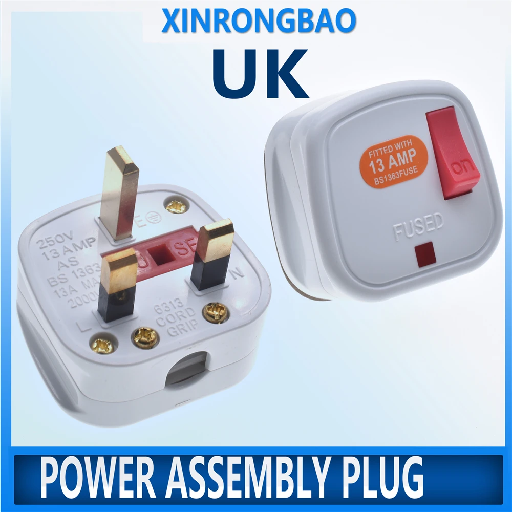 UK-13A-Electrical-Power-Wiring-Male-Fused-Plug-Socket-Independent ...