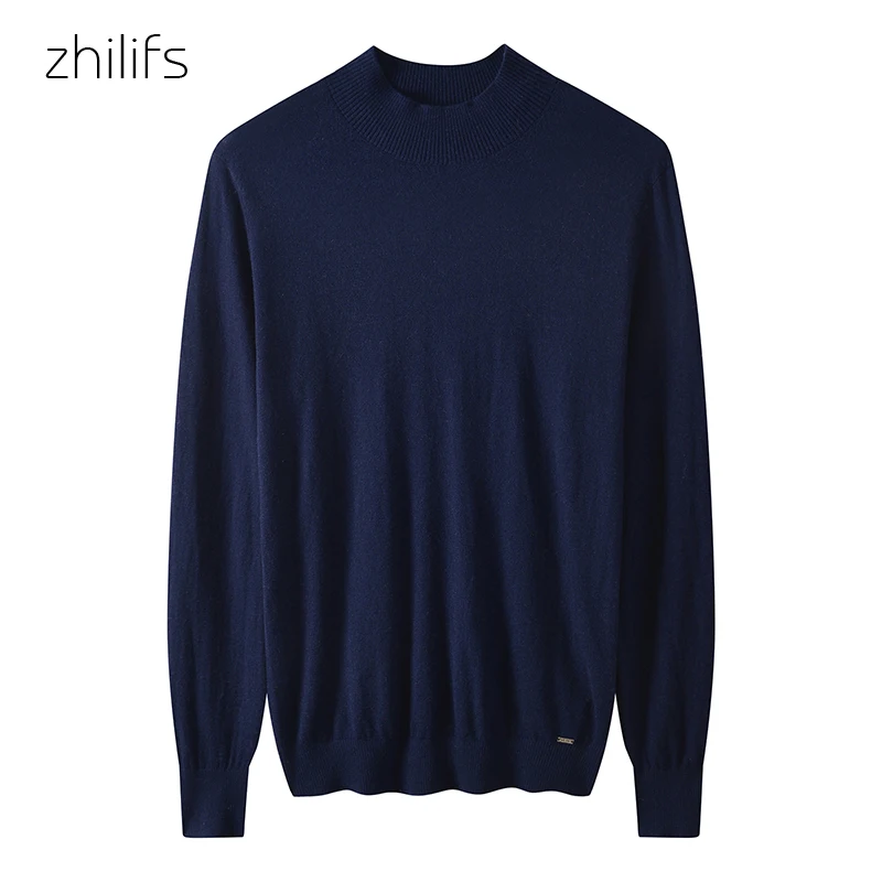 High-quality-2021-Spring-and-Autumn-sweater-Men-Mock-Neck-long-sleeved ...
