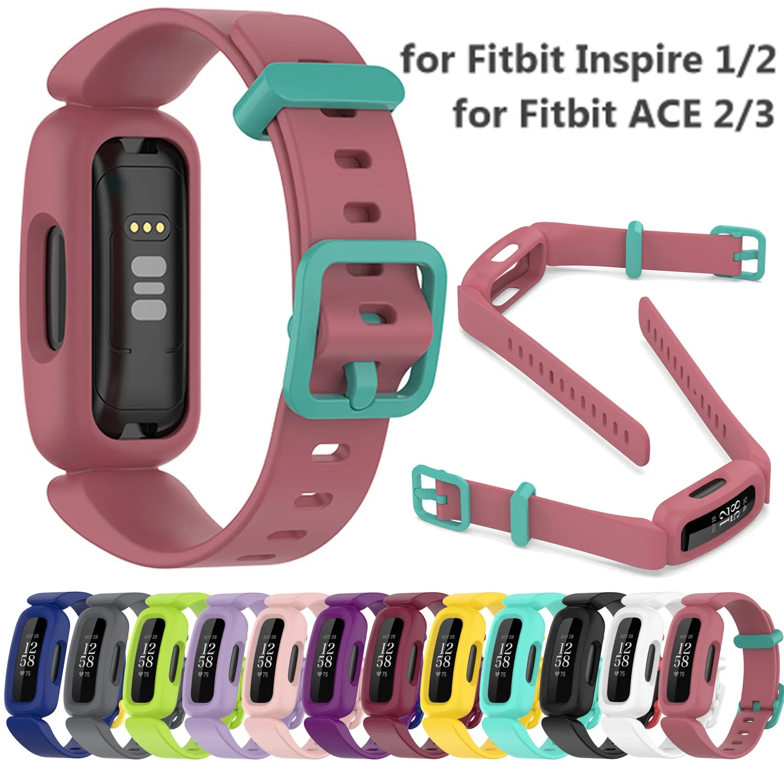 Fitbit ACE 3 Inspire 2 HR용 실리콘 스트랩 시계 밴드, 스마트 워치 밴드 팔찌|워치 밴드| - AliExpress